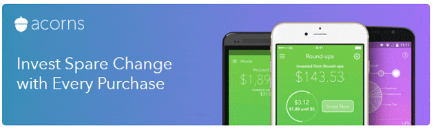 Acorns app is online piggy bank. save your change and build wealth.